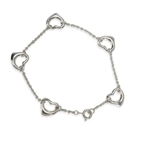 Tiffany & Co. Elsa Peretti Sterling Silver Open Heart Bracelet