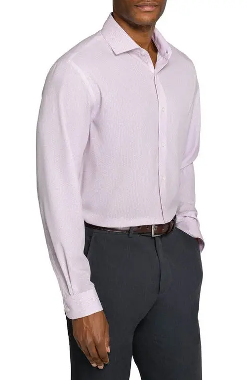 W.R.K Circle Geo Performance Dress Shirt - White/pink