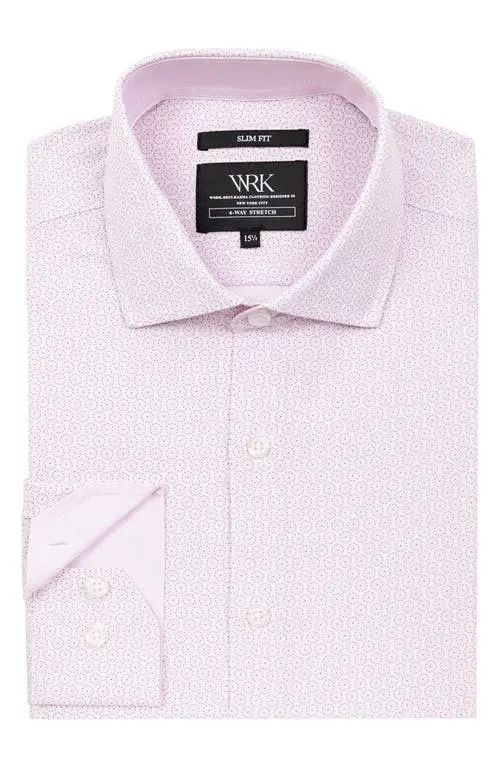 W.R.K Circle Geo Performance Dress Shirt - White/pink