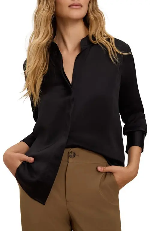 NIC+ZOE Day Gloss Button-up Shirt - Black Onyx