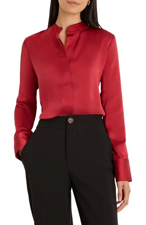 NIC+ZOE Day Gloss Button-up Shirt - Red Maple