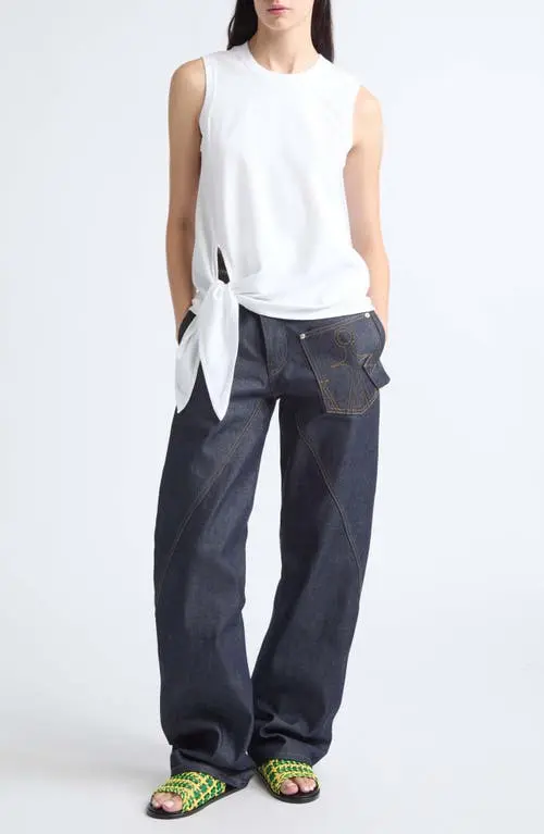 JW Anderson Tie Hem Cotton Tank - White