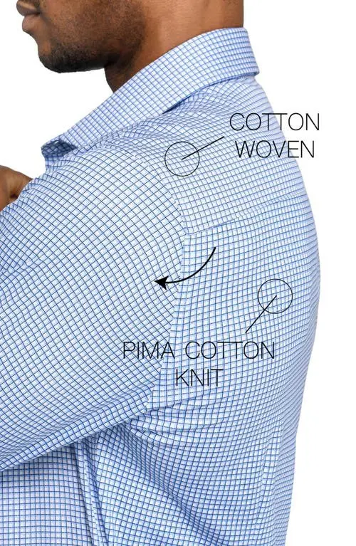 W.R.K Check Reworked Cotton Dress Shirt - White/blue