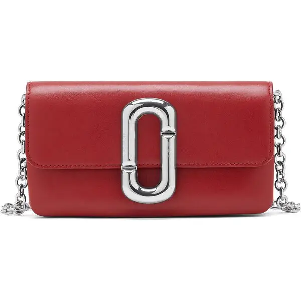 Marc Jacobs Scene Leather Wallet On Chain - Crimson