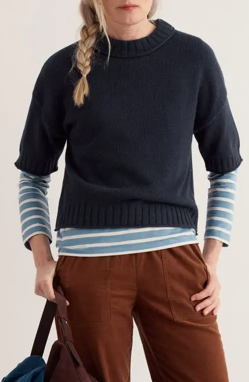 SEASALT CORNWALL Fistral Short Sleeve Sweater - Maritime