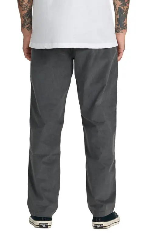 Rvca Micro Corduroy Straight-leg Pants - Sage Leaf