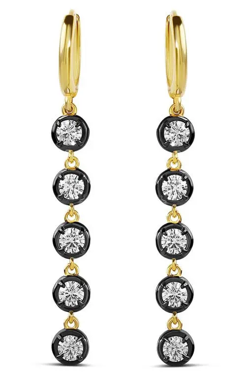 SHYMI Victorian Style Round Drop Earrings - Gold/clear