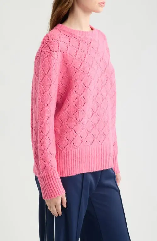 Deluc Pointelle Crewneck Sweater - Fuchsia