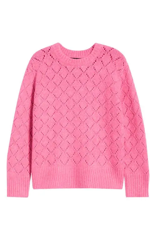 Deluc Pointelle Crewneck Sweater - Fuchsia