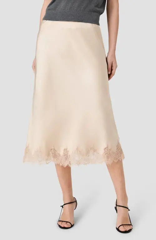 French Connection Ennis Satin Lace Midi Skirt - Champagne