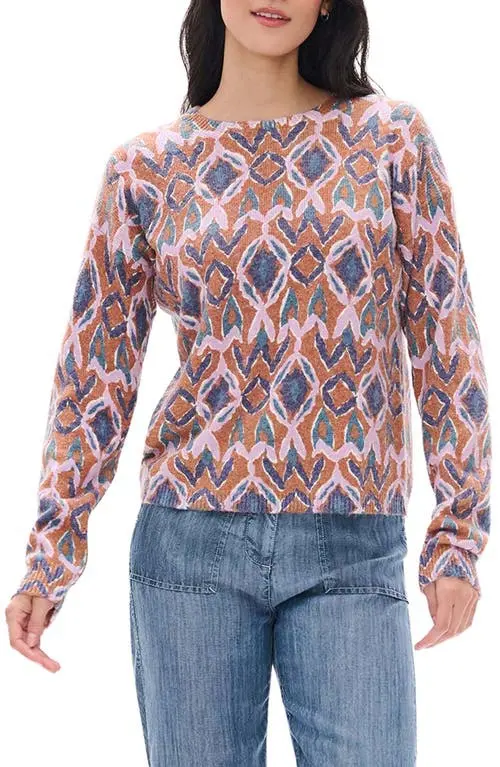 HATLEY Textured Ikat Crewneck Sweater