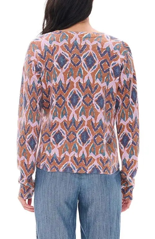 HATLEY Textured Ikat Crewneck Sweater