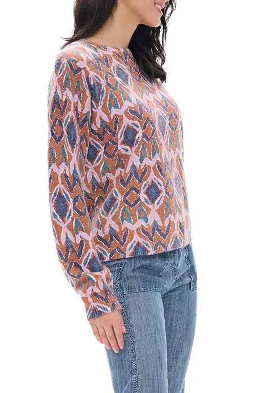 HATLEY Textured Ikat Crewneck Sweater