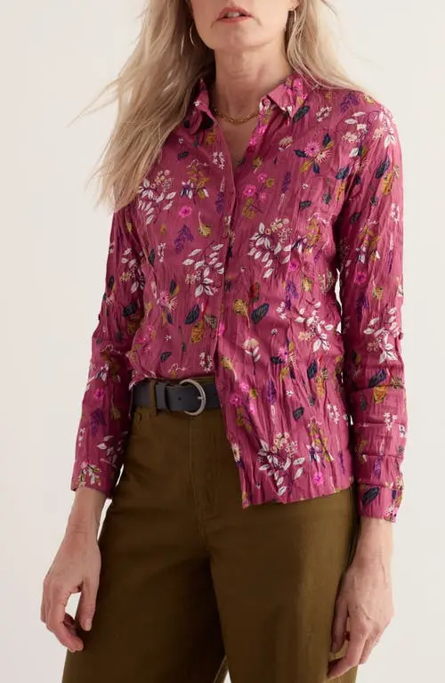 SEASALT CORNWALL Larissa Organic Cotton Crinkled Shirt - Flora Study Rosa