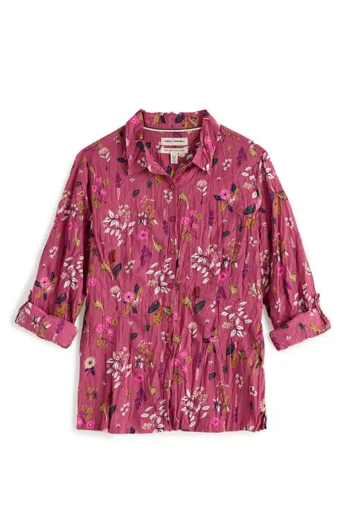 SEASALT CORNWALL Larissa Organic Cotton Crinkled Shirt - Flora Study Rosa
