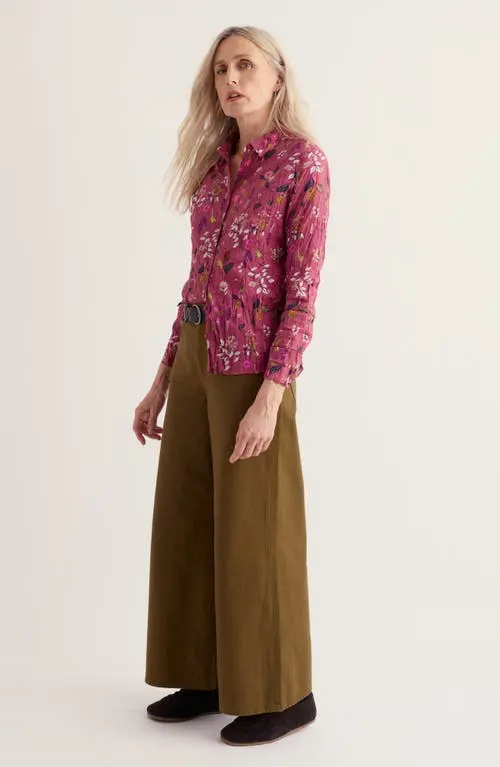 SEASALT CORNWALL Larissa Organic Cotton Crinkled Shirt - Flora Study Rosa