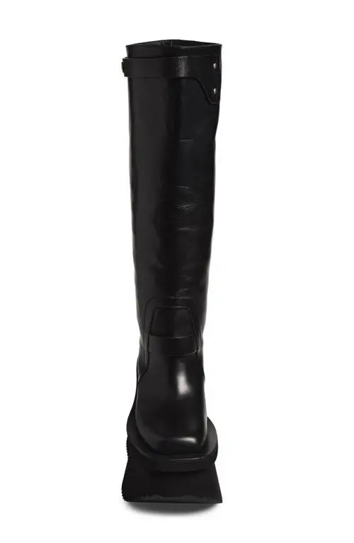 Rick Owens Pull-on Platform Wedge Knee High Boots