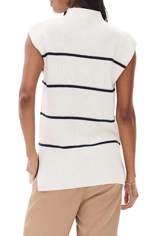 HATLEY Sleeveless Ribbed Mock Neck Sweater Tunic