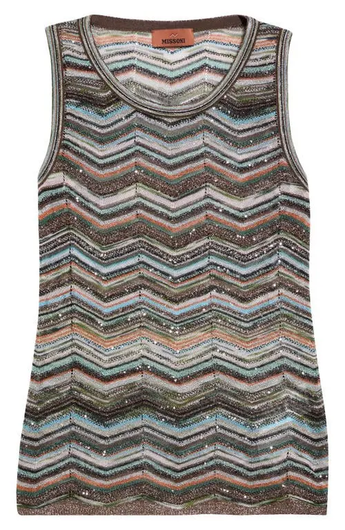 Missoni Sequin Metallic Jacquard Sleeveless Sweater