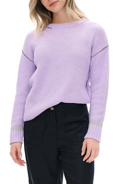 HATLEY Waffle Knit Crewneck Sweater - Light Lilac