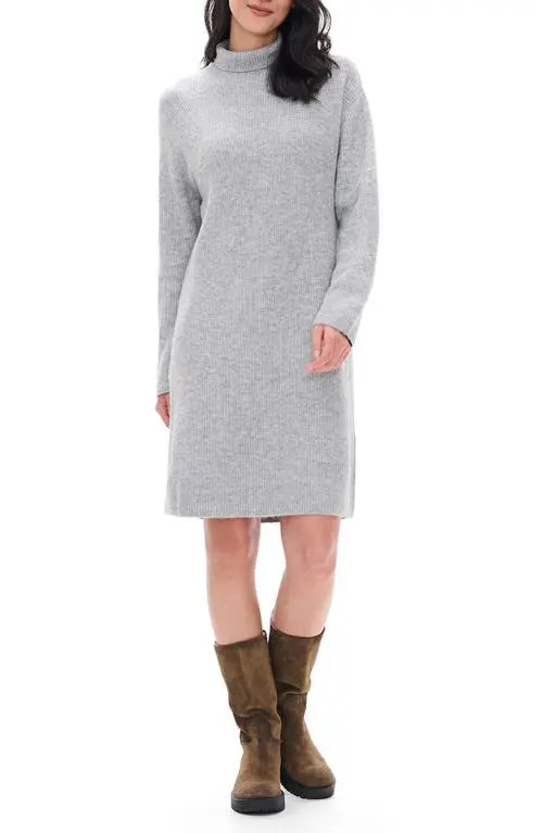 HATLEY Iris Turtleneck Sweater Dress - Grey Melange