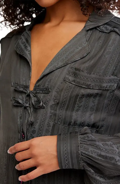 Free People Let's Sleep In Pajamas - Washed Black