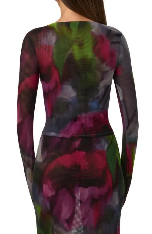 Naked Wardrobe Mesh Print Long Sleeve Top