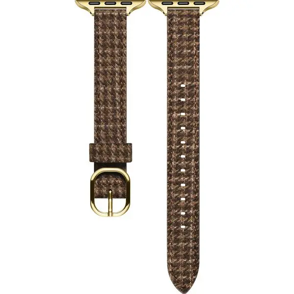 POSH TECH Carmen Tartan Fabric & Leather Apple Watch® Band - Carmel