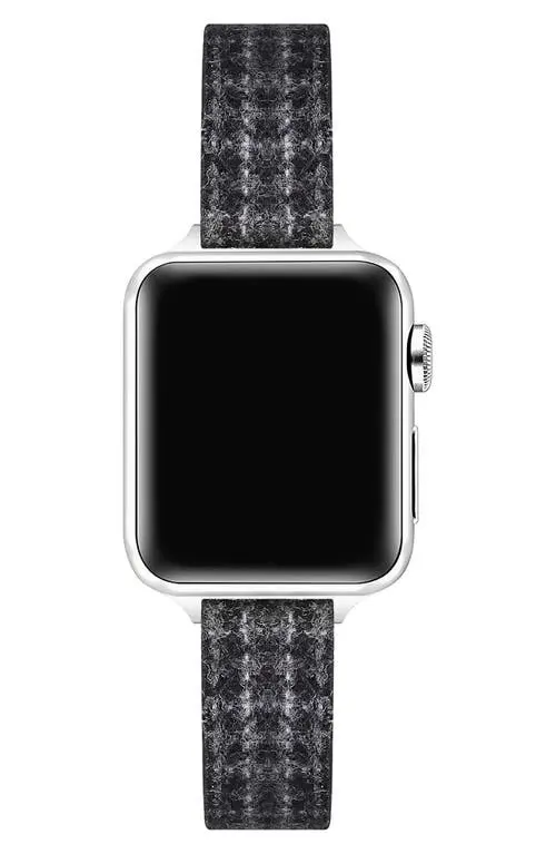 POSH TECH Carmen Tartan Fabric & Leather Apple Watch® Band - Midnight