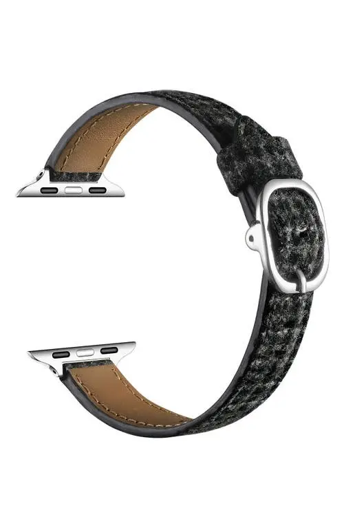 POSH TECH Carmen Tartan Fabric & Leather Apple Watch® Band - Midnight
