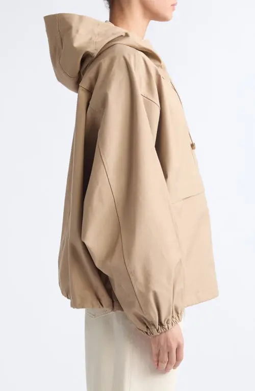 RÓHE Oversize Hooded Cotton Anorak - Beige