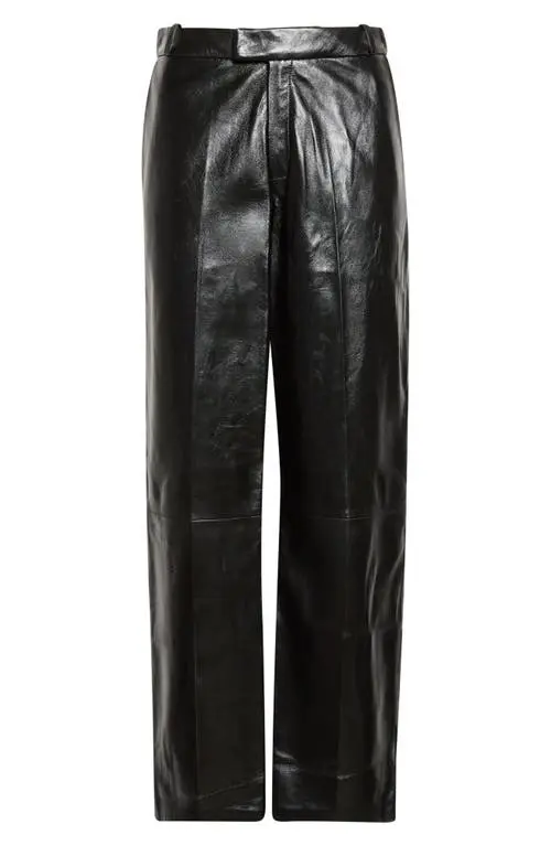 ARMA Straight Leg Lambskin Leather Pants - Black