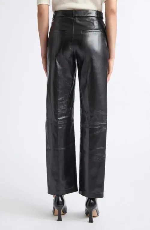 ARMA Straight Leg Lambskin Leather Pants - Black