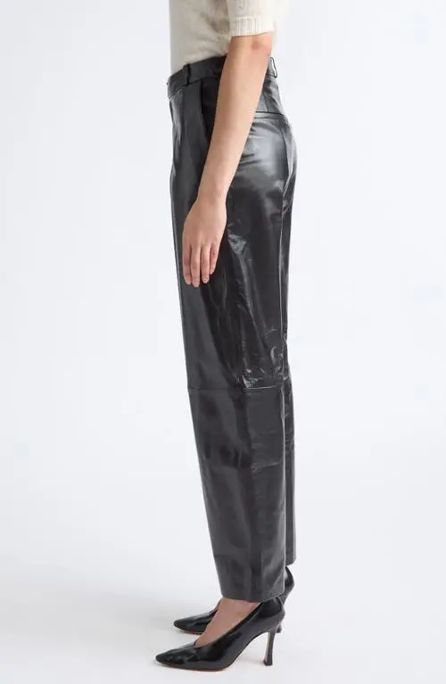 ARMA Straight Leg Lambskin Leather Pants - Black