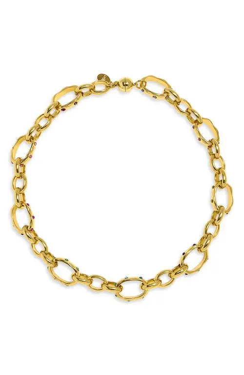 MELANIA CLARA Multicolor Cubic Zirconia Chain Necklace
