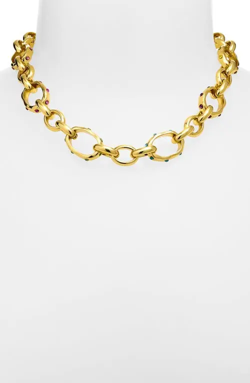 MELANIA CLARA Multicolor Cubic Zirconia Chain Necklace