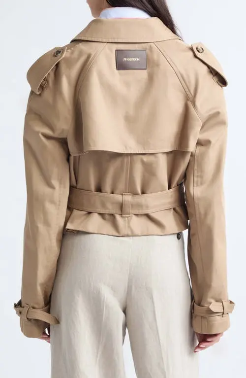 JW Anderson Double Breasted Crop Trench Coat - Beige