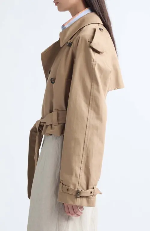 JW Anderson Double Breasted Crop Trench Coat - Beige
