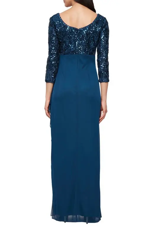 Alex Evenings Empire Waist Sequin Gown