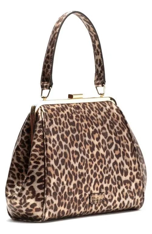 FRANCES VALENTINE Katherine Metallic Leather Frame Bag