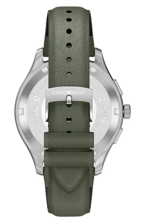 Emporio Armani Chronograph Leather Strap Watch