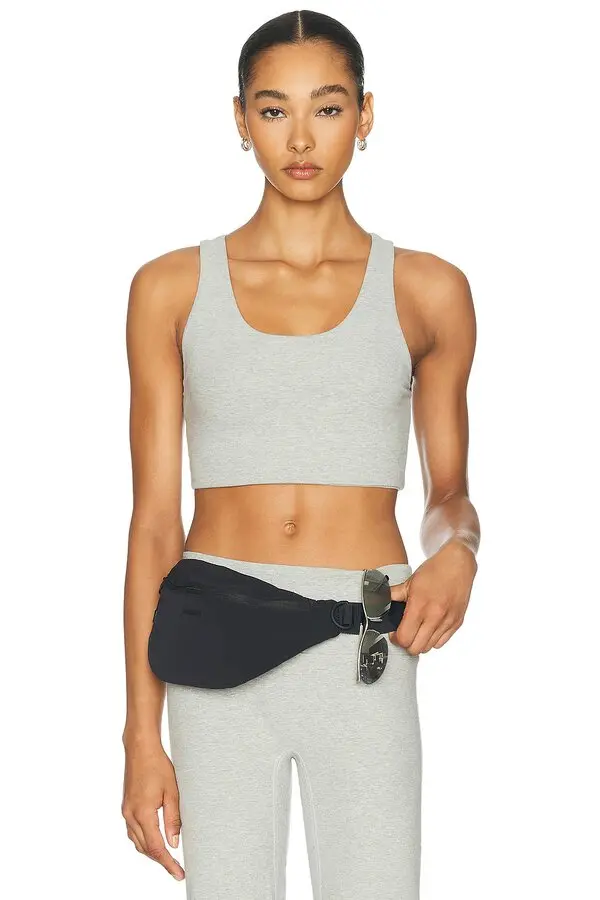 Year Of Ours Cotton Scoop Bra In Grey