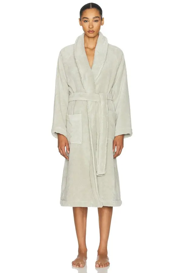 PARACHUTE Classic Plush Robe In Green - Sage