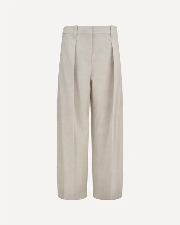 Brunello Cucinelli Wool And Cashmere Tailored Palazzo Pants