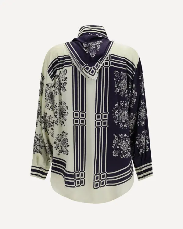 ALEMAIS Banderra Silk Shirt With Scarf