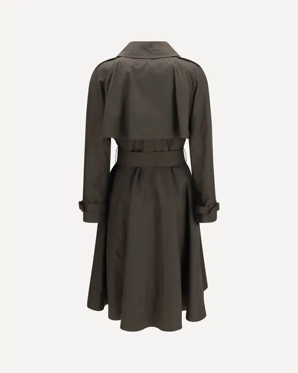 Burberry Cotton Gabardine Trench Coat - Green