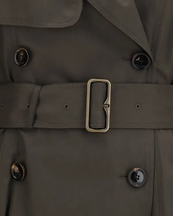 Burberry Cotton Gabardine Trench Coat - Green