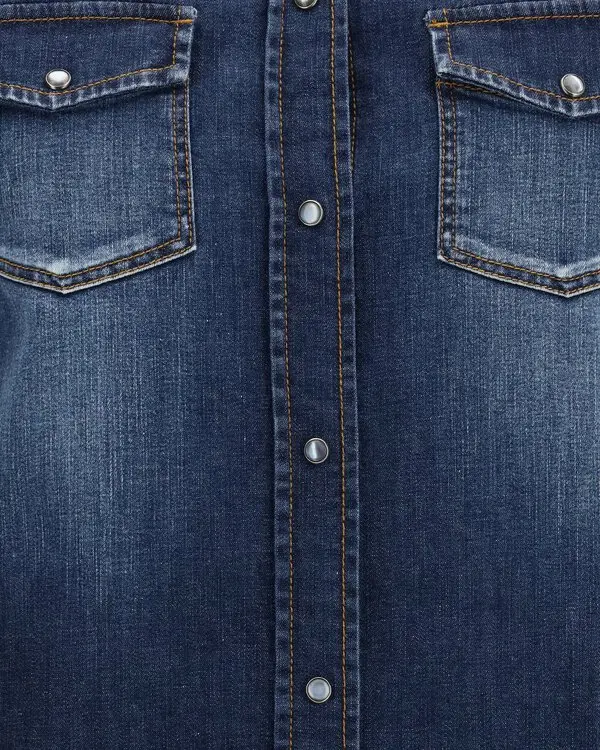 Jacob Cohen Lightweight Denim Western Long Sleeve Shirt