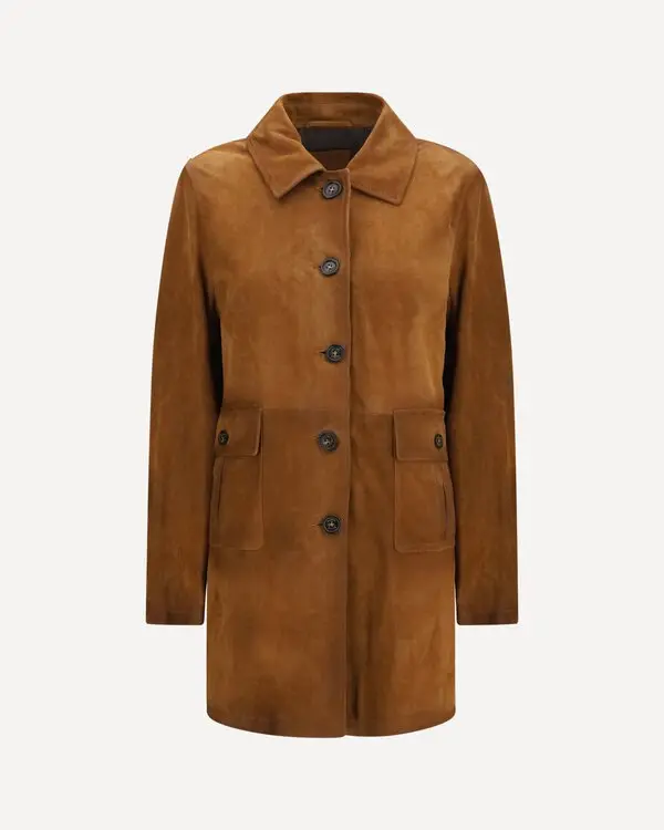 VALSTAR Suede Long Jacket - Brown