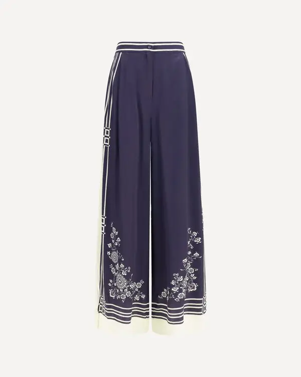 ALEMAIS Alemasis Banderra Silk Wide-leg Pants